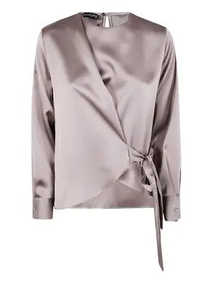 DRHOPE Bow Blouse - Gray