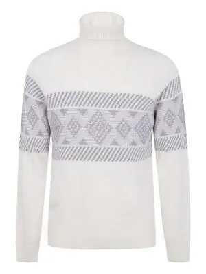 BARBA NAPOLI Embroidered Turtleneck Sweater - White