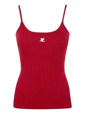 COURREGES Re-edition Knit Tank Top - Red