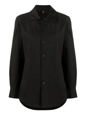 Y`S Layered Collar Shirt - Black