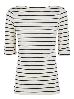 RALPH LAUREN LAUREN RALPH LAUREN "Judy" Mid-Sleeve Striped T-Shirt