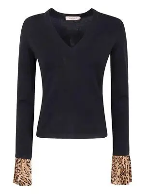 TWINSET V-neck Long-sleeve Top - Black
