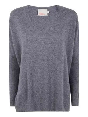 ABSOLUT CASHMERE Camille V-neck Oversized Sweater - Gray