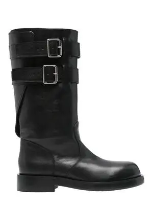 ANN DEMEULEMEESTER Osmo Rounded Belted Boots - Black