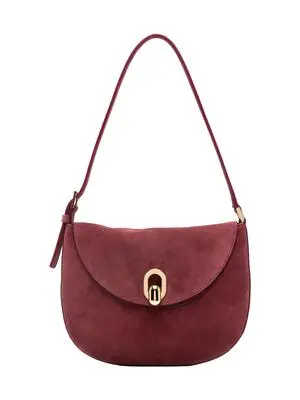 Savette Small Tondo Suede Hobo Bag - Red