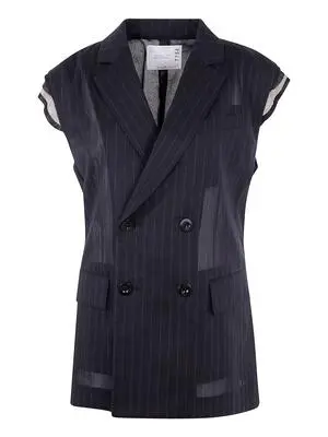Sacai High Twist Voile Vest - Black
