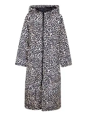 SITTINGSUITS Snow Leopard Print Raincoat - White