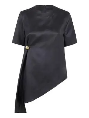 Loulou De Saison Draped Asymmetric Top - Black
