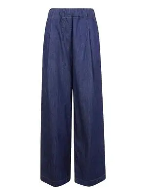 Dries Van Noten Pila Denim Cropped Trousers - Blue