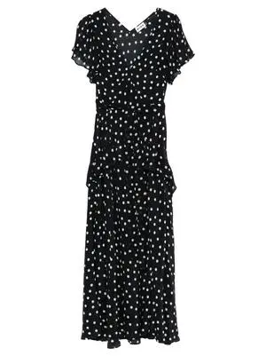 Rixo Evie Polka Dot Silk Dress - Multi