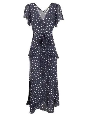 Rixo Evie Polka Dot Silk Dress - Multi