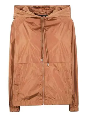 SEMICOUTURE Nylon K-way Hooded Jacket - Brown