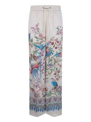 Etro Wide Leg Printed Trousers - White