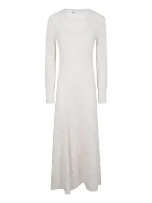 D.exterior Lace Long Sleeve Dress - White
