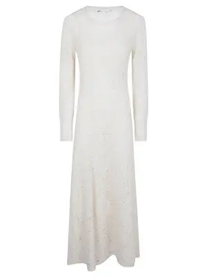 D.exterior Lace Long Sleeve Dress - White