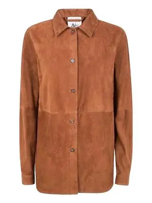 SEMICOUTURE Suede Shirt - Beige
