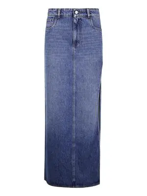 Coperni Garter Belt Denim Maxi Skirt - Blue