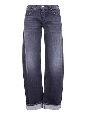 Khaite Karo Wide Leg Jeans - Gray