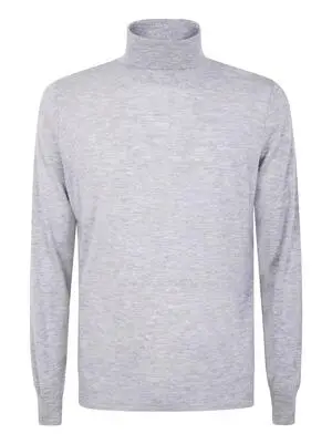 FILIPPO DE LAURENTIIS Turtleneck Fine Knit Sweater - Gray