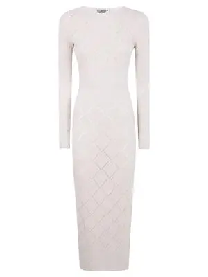 TWINSET Long Sleeve Dress - White