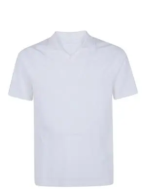 DONDUP Crepe Cotton F.14 Regular Fit Polo Shirt - White
