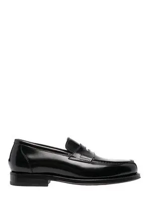 Santoni Gunter Leather Loafer - Black