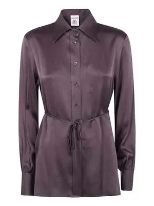 SEMICOUTURE Satin Shirt - Brown