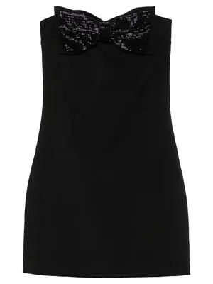 SELF-PORTRAIT Crepe Bandeau Mini Dress - Black