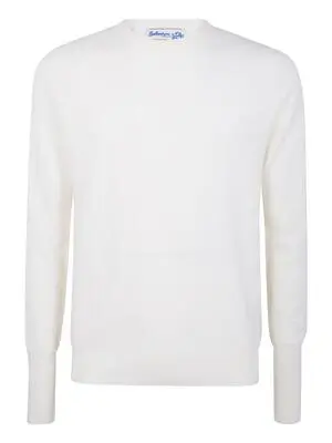 BALLANTYNE R Neck Pullover - White