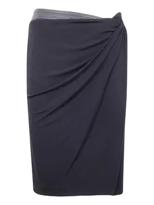 Versace Stretch Crepe Jersey Skirt - Black