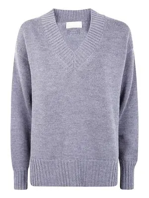 DRUMOHR Long Sleeve V-neck Sweater - Gray
