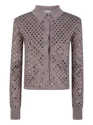 Max Mara Mxmragno Sequins Cardigan - Brown