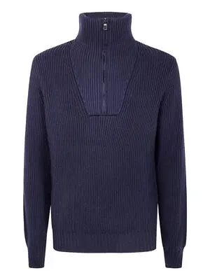 FILIPPO DE LAURENTIIS Half Zip Sweater Blue