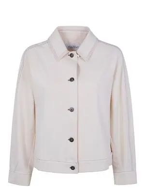 Max Mara Mxpnettare' Denim Jersey Jacket - White