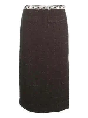 BLUMARINE Boucle Pencil Skirt With Chain Detail
