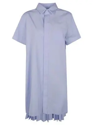 Sacai Cotton Poplin Shirt Dress - Blue