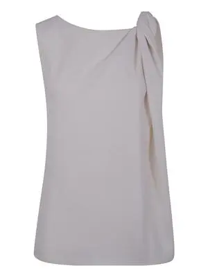 P.a.r.o.s.h Drape Sleeveless Blouse - White