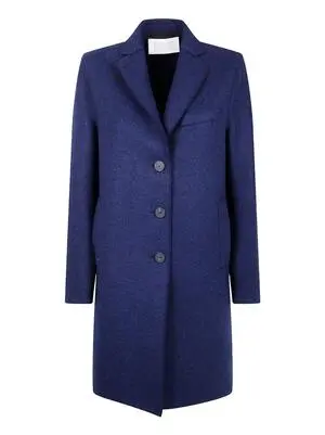 Harris Wharf London Topcoat Pressed Wool - Blue