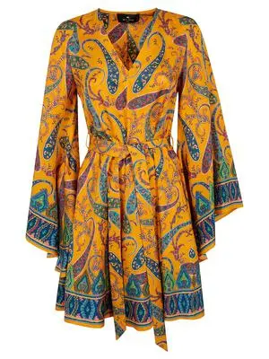 Etro Printed Mini Dress - Yellow