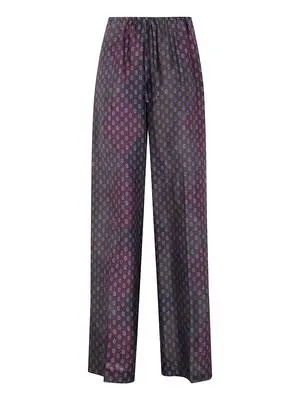 Dries Van Noten Puvis Long 212 Print Silk Habotai Trousers - Pink