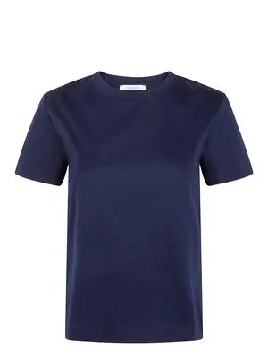 Max Mara Mxpdonata Small Logo Cotton T-shirt - Blue