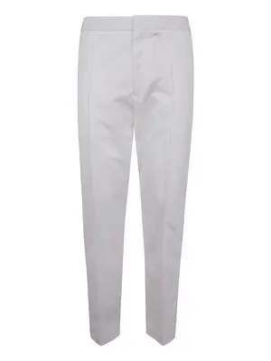 Zegna Cotton, Linen, And Silk Tailored Trousers - White