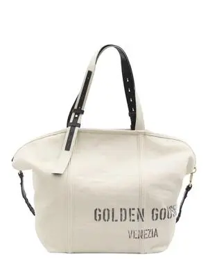 GOLDEN GOOSE Shopping 24.7 Canvas Tote - Beige