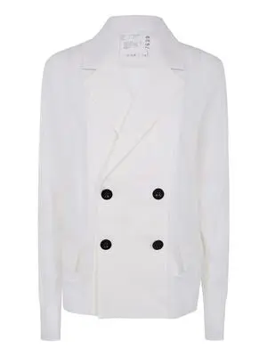 Sacai Suiting X Knit Jacket - White