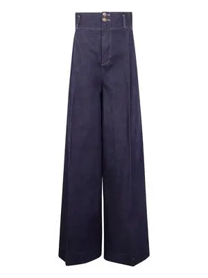 Zimmermann Hypnotic Denim Tailored Pant - Blue