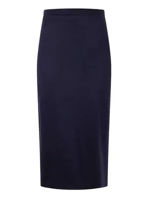 Harris Wharf London Midi Skirt Superfine Merino - Blue
