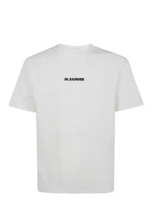 JIL SANDER Crewneck Short Sleeves Logo T-shirt - White