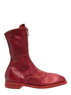 Guidi Front Zip Boots - Red