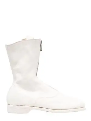 Guidi Front Zip Boots - White