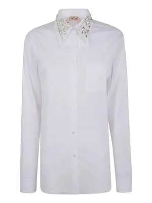 N.21 Embellished Collar Button-down Shirt - White
